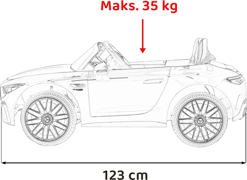 Ramiz Dětské elektrické auto Mercedes Benz AMG SL63 Červené