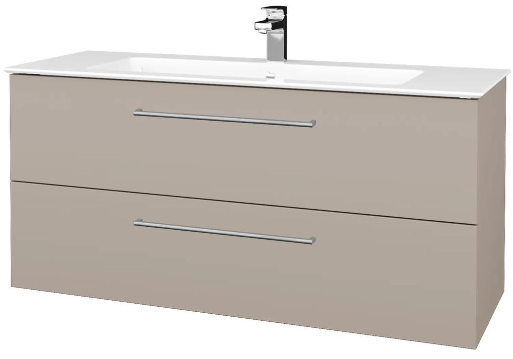 Dřevojas Koupelnová skříň GIO SZZ2 120 Varianta: N01 Bílá lesk / Úchytka T06 / D16 Beton tmavý