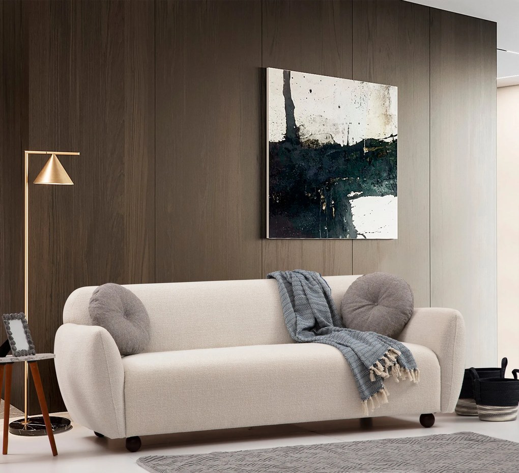 Hanah Home Třímístná pohovka EDDY krémová 223 cm 560ARE1329