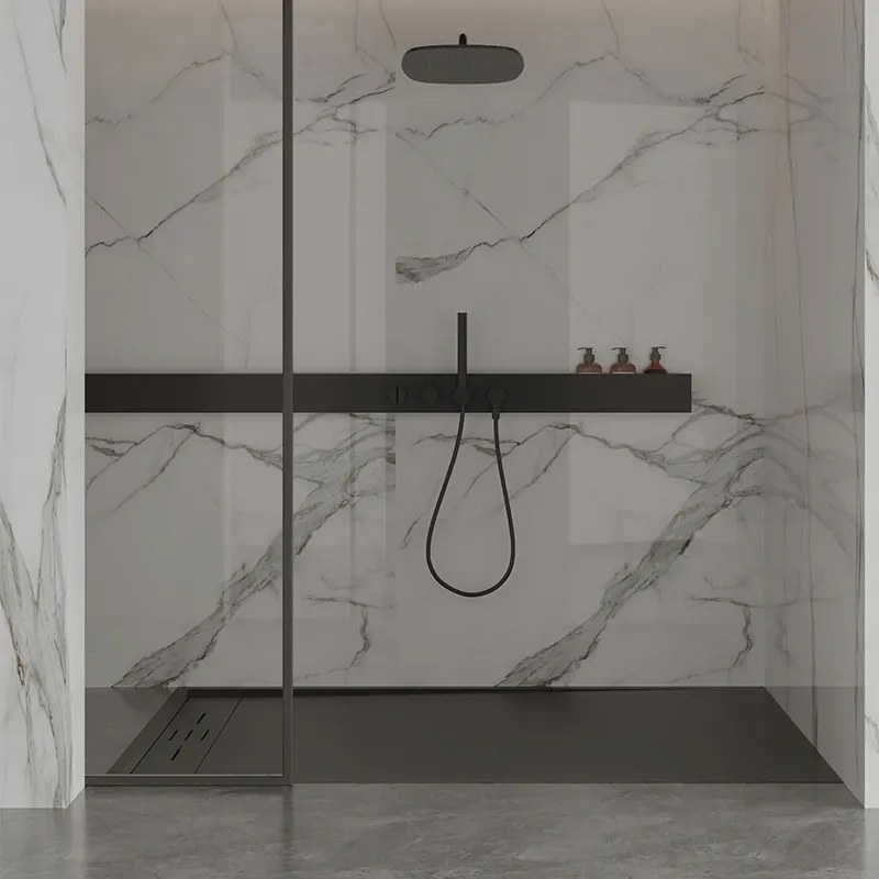 BPS-koupelny Obdélníková akrylátová sprchová vanička HYD-OSV-DEKO 140x90 černá