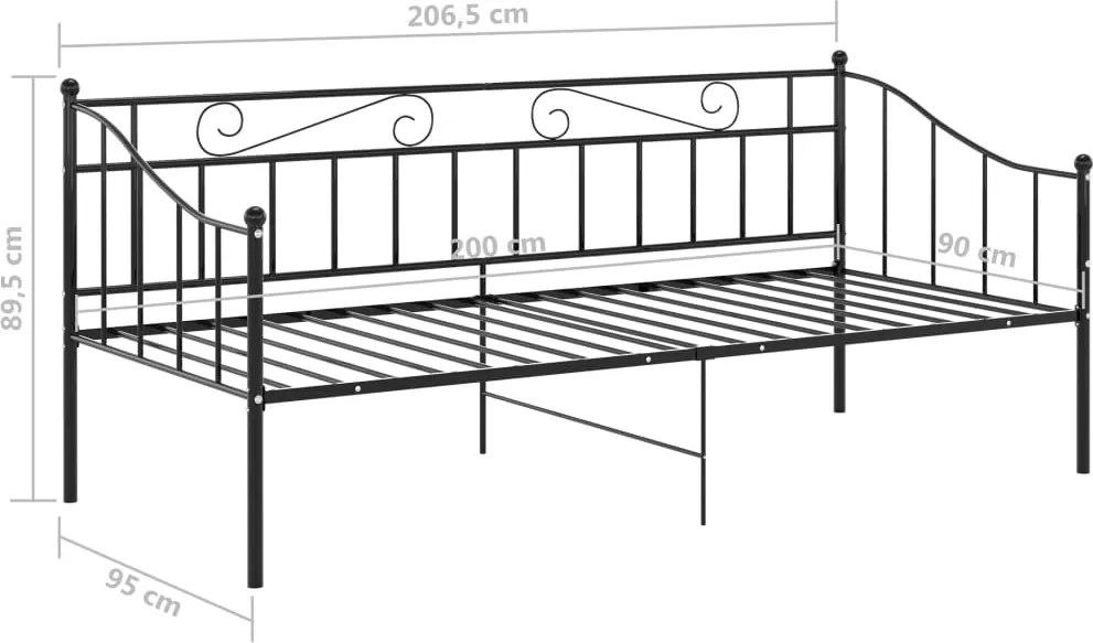 vidaXL Rám postele/pohovky kovový 90 x 200 cm [324773] Barva: Bílá