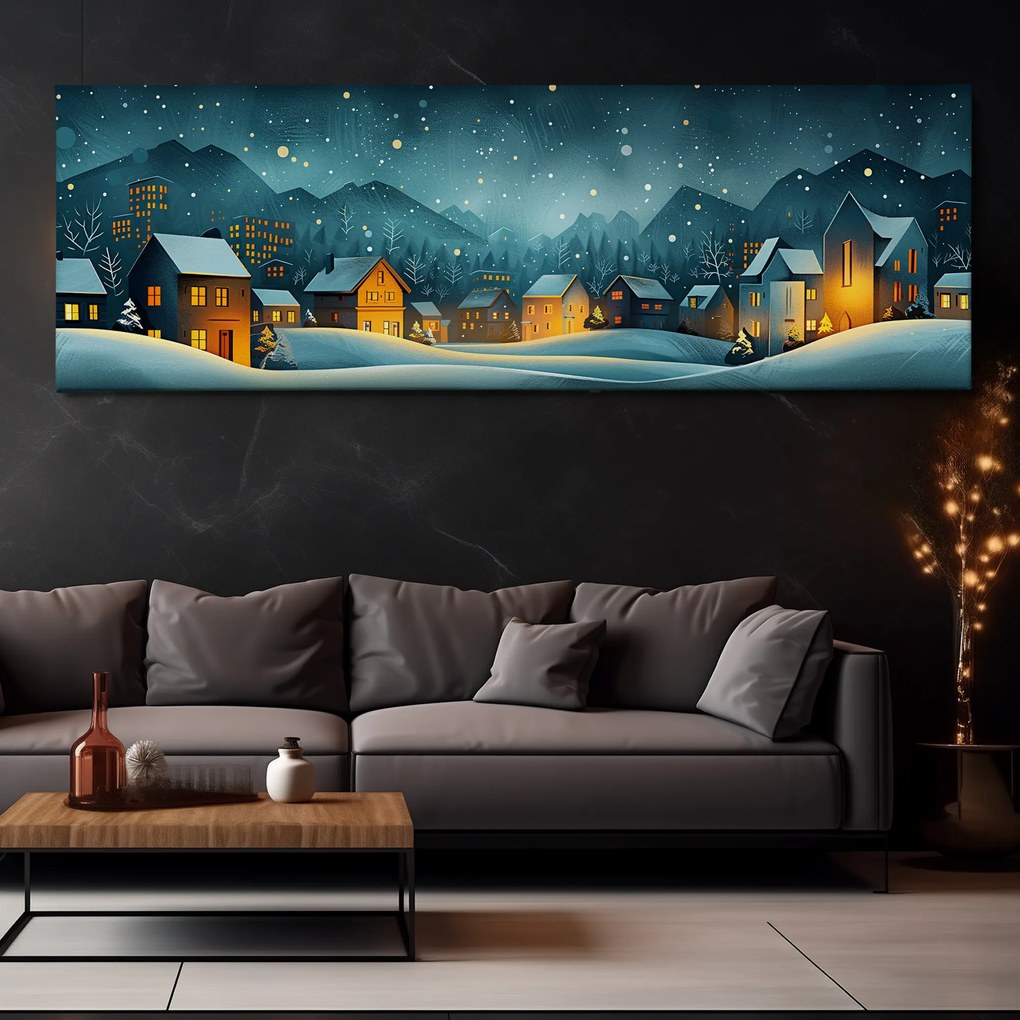 Obraz na plátně - Chladný večer v Aspenu FeelHappy.cz Velikost obrazu: 120 x 40 cm