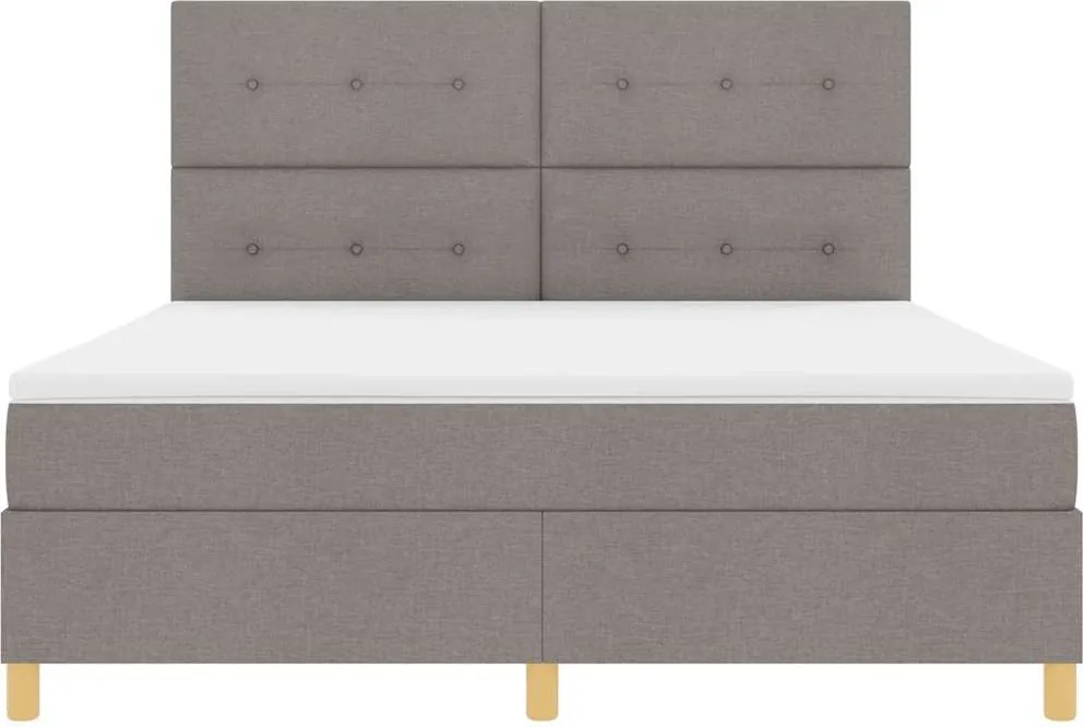 Postel s boxspringem s čelo Taupe 180 x 200 cm textil 3339641