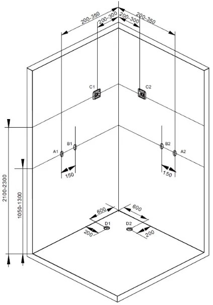 MONTÁŽ BEZ SILIKONU - Sprchový box TREND 3 120x80x215 (CL72)