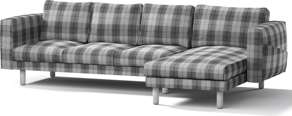 Potah na pohovku IKEA Norsborg 4-místná se šezlongem barva šedá látka pletený vzor, vzorované