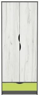 Casarredo Šatní skříň 2D DISNEY dub kraft bílý/šedý grafit/limeta