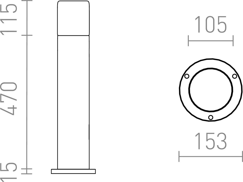 RED R14497 QUINN venkovní světlo, stojanová IP54 černá jantarové sklo E27 - RED - DESIGN RENDL