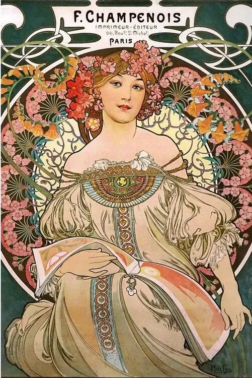 Plakát, Obraz - Alfons Mucha - F. Champenois, (61 x 91.5 cm)