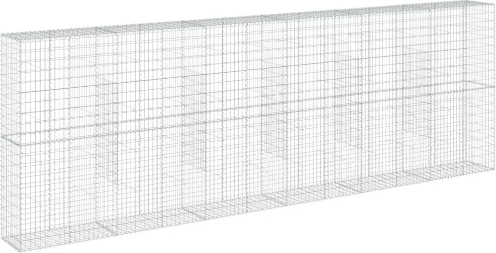 Gabionový koš s víkem 600 x 50 x 200 cm pozinkované železo 3295171