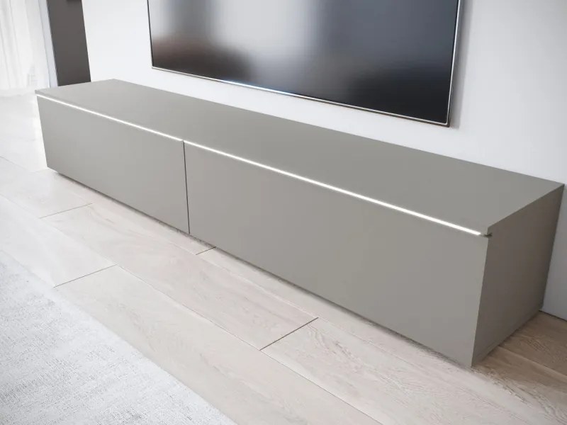 TV stolek Dlone 180, Barva: šedé palladium, Osvětlení: osvětlení LED - bílé