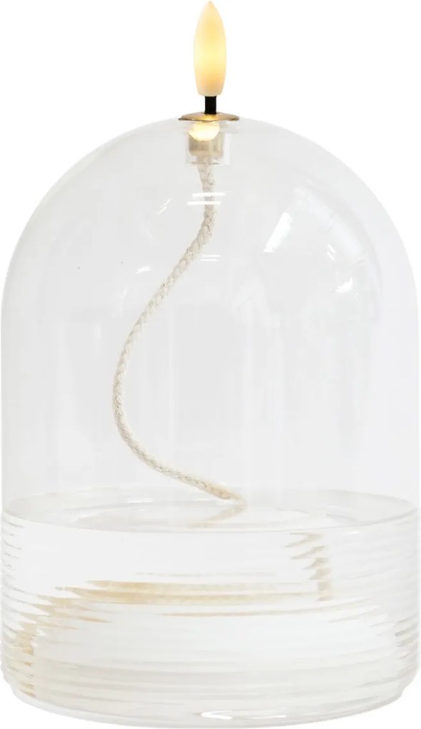 LED olejová lampa Dea, Ø 11 × 15 cm, čirá