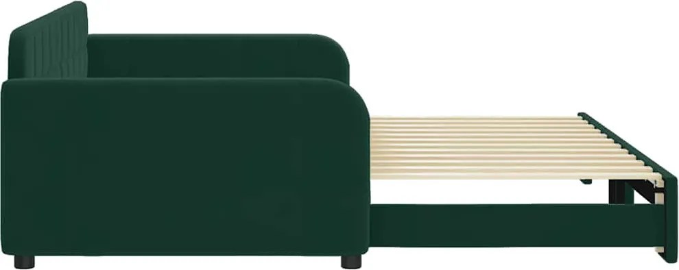 Válenda s přistýlkou tmavě zelená 100 x 200 cm samet 3196938