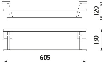 Držák na ručníky dvojitý, 61 cm NIMCO KEIRA KE 22061D-26