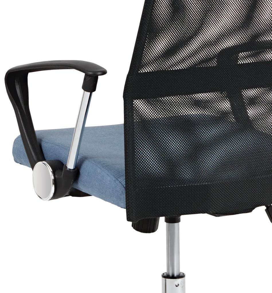 Kancelářská židle KA-E301 BLUE, látka modrá, síťovina černá