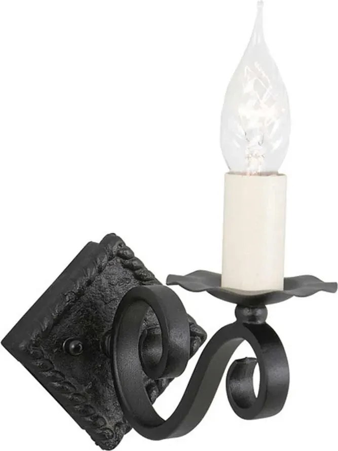 Elstead Rectory RY1A-BLACK kované nástěnné světlo 1xE14 černé