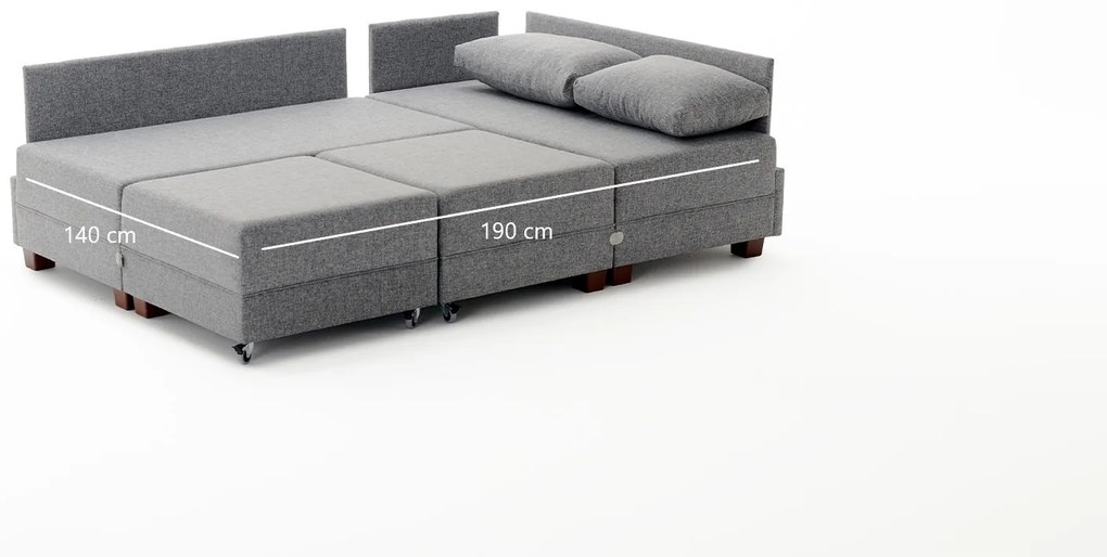 Atelier del sofa Rohová pohovka FLY šedá levý roh 280 cm 825BLC1006