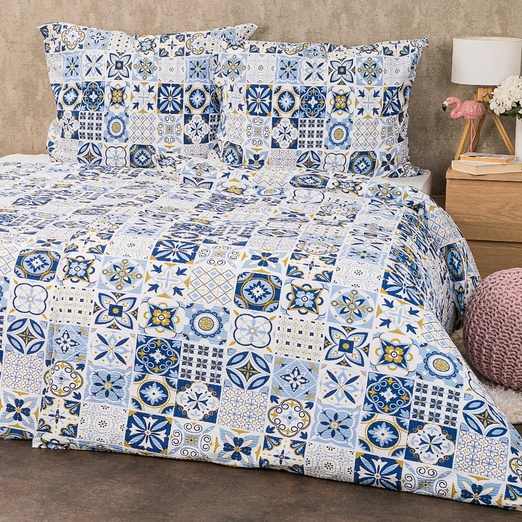 4Home Krepové povlečení Azul, 140 x 220 cm, 70 x 90 cm
