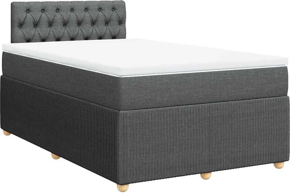 Box spring postel s matrací tmavě šedá 120x190 cm textil 3287403