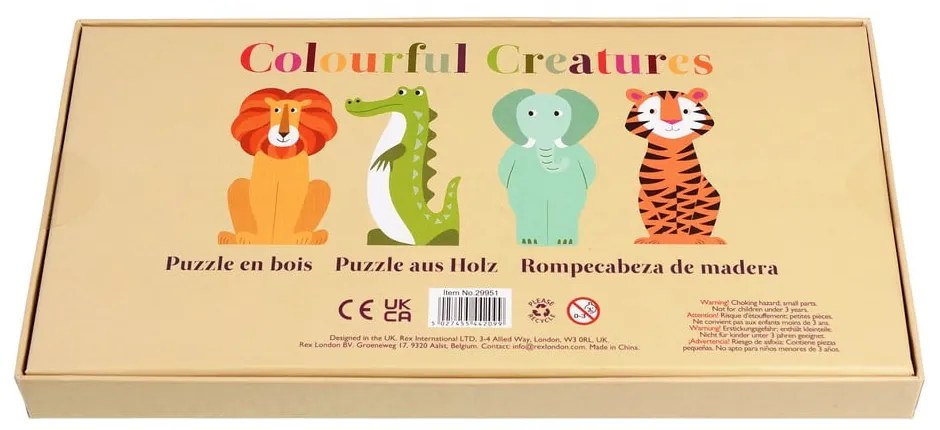 Dřevěné puzzle Colourful Creatures – Rex London