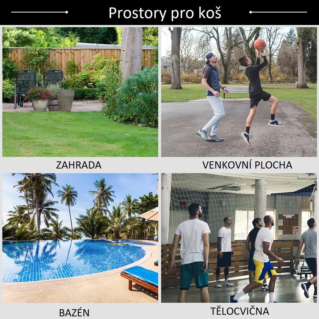 Basketbalový koš výškově nastavitelný 200-305 cm SP34885