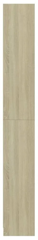 Petromila 5patrová knihovna bílá dub sonoma 80 x 24 x 175 cm dřevotříska