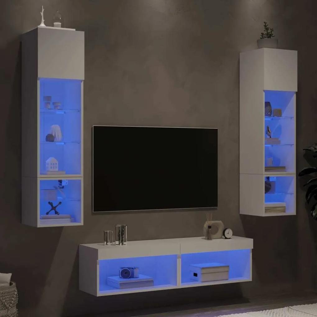 vidaXL 6dílná obývací stěna s LED osvětlením kompozitní dřevo [3216626] Barva: šedá sonoma