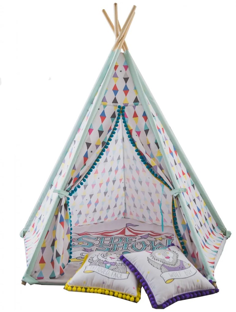 Vigvam design Teepee Circus - čtvercové s doplňky