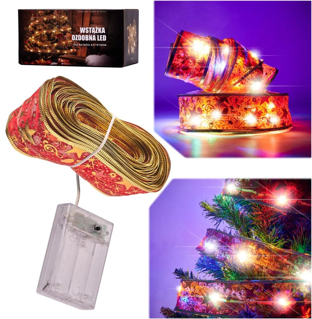 Creative Corner Stuha dekorativní LED pásek 10m 100LED vánoční stromek světla vánoční dekorace vícebarevné s bateriemi