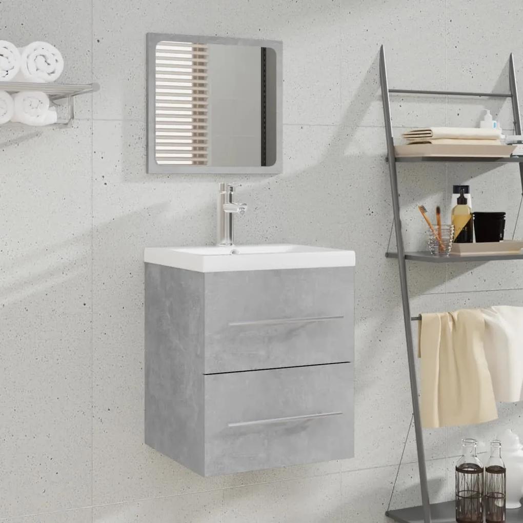 Koupelnová skříňka se zrcadlem betonově šedá 41 x 38,5 x 48 cm - Default Title