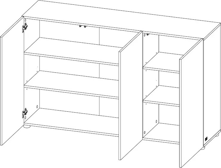 Širší komoda Rusty 2, modrá