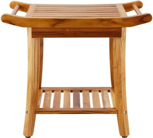 Teaková sprchová lavice 55,9 × 36,6 × 47 cm dřevěná židle do koupelny do sprchy
