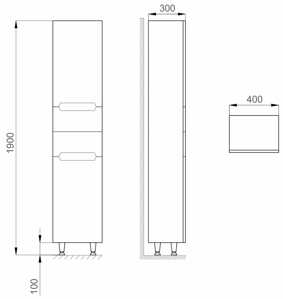 Lavedo Marco 40 vysoká skříňka do koupelny Orientace: Pravá