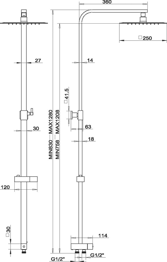 Novaservis Novaservis, Sprchová souprava k nástenné sprchové nebo vanové baterii, SET033-0
