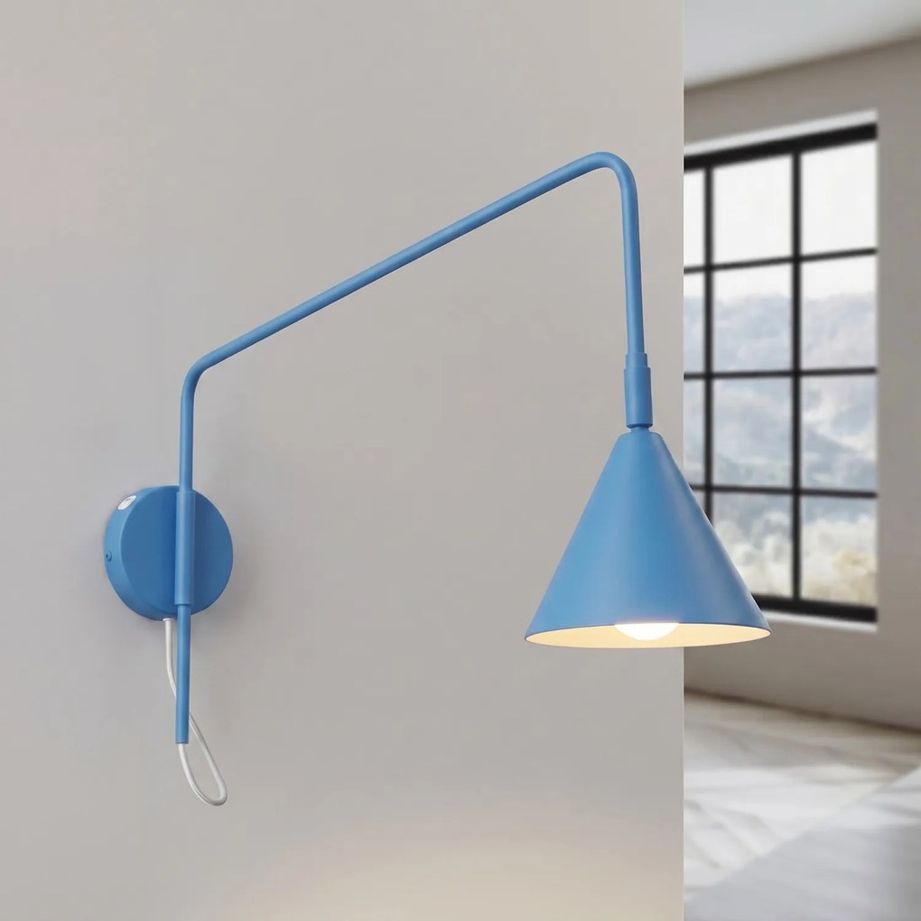 Sollux Lighting Nástěnné svítidlo NOX 1 světle modré s vypínačem