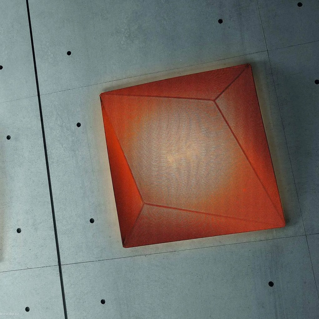 Axo light PLUKIYOPARXXE27 Ukiyo, stropní/nástěnné svítidlo s oranžovým textilním povlakem, max 3x60W, 55x55cm