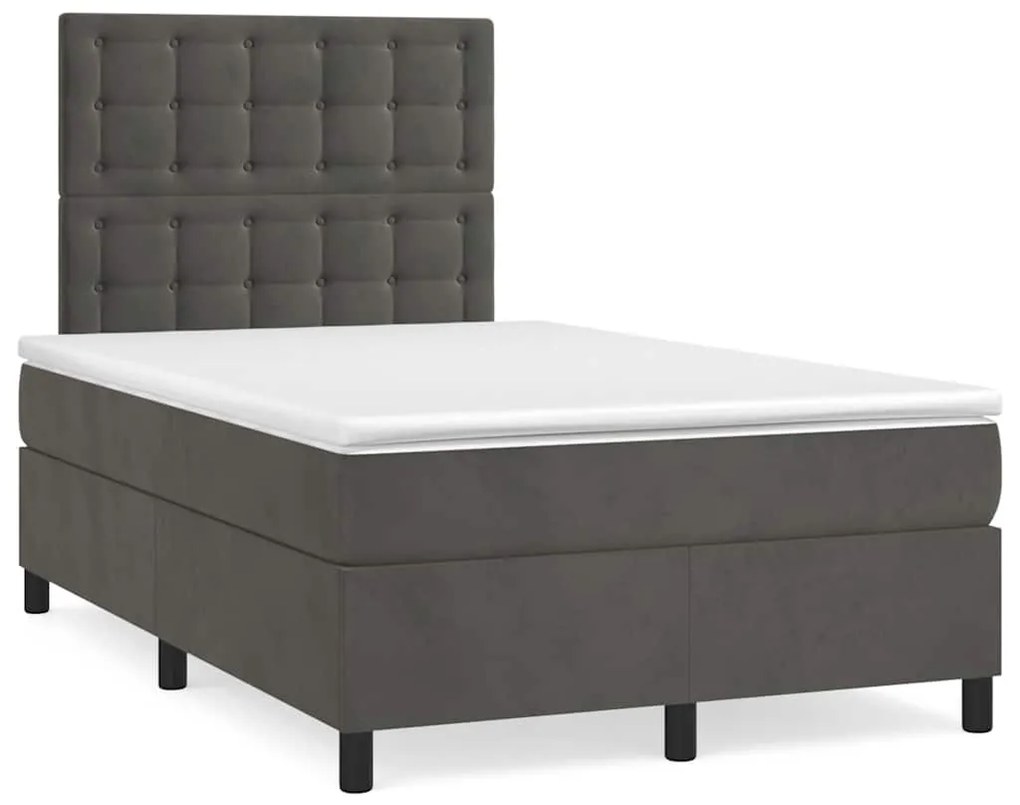 Box spring postel s matrací tmavě šedý 120x190 cm samet 3270020