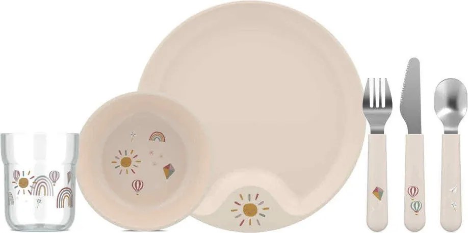 Plastová dětská jídelní sada 6 ks Sunshine &amp; Rainbow – Mepal