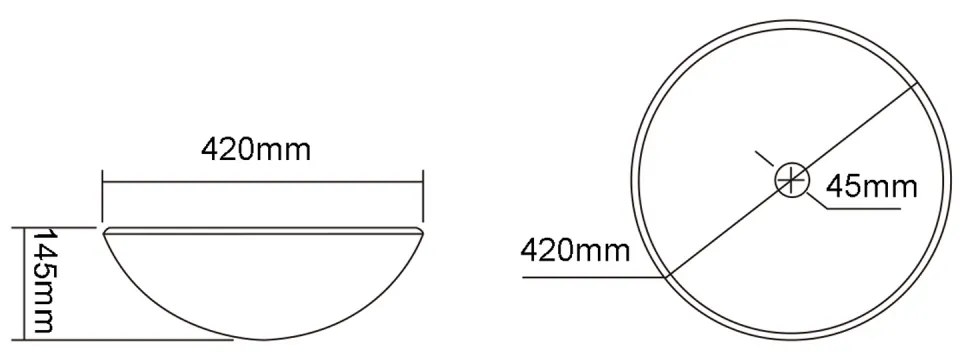 Sapho TELICA skleněné umyvadlo na desku Ø 42 cm, bílá mat TY181W