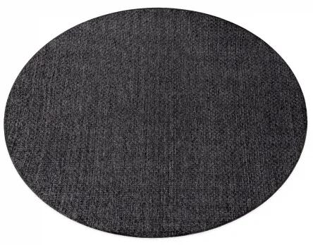 Dywany Luszczow Kusový koberec kulatý TIMO 6272 SISAL venkovní černý Rozměr koberce: 200 cm KRUH