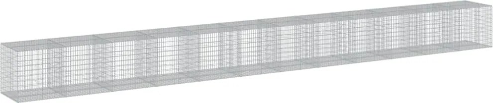 Gabionový koš s víkem 1 200 x 100 x 100 cm pozinkované železo 3295212