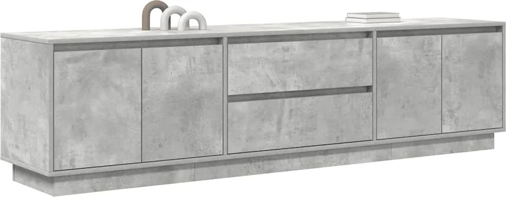 TV skříňka s LED osvětlením betonově šedá 193,5x41x50 cm 3328438
