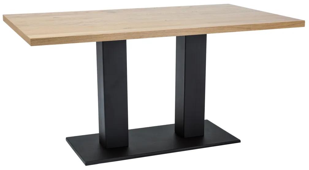 SIGNAL Jídelní stůl - SAURON, 180x90, dýha dub/matná černá