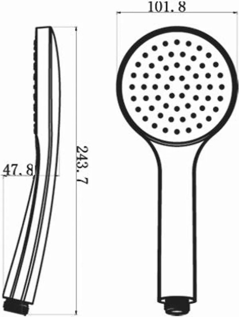 Sapho Sapho, Ruční sprcha, 1 funkce, průměr 102mm, ABS/černá, SK736