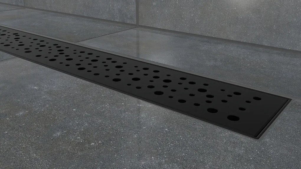 B-DRAINWELL 60 Black Odtokový podlahový žlab, bublinky