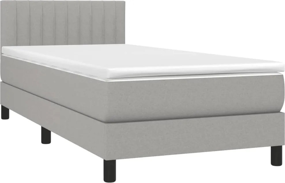 Box spring postel s matrací světle šedý 100 x 200 cm textil 3140193