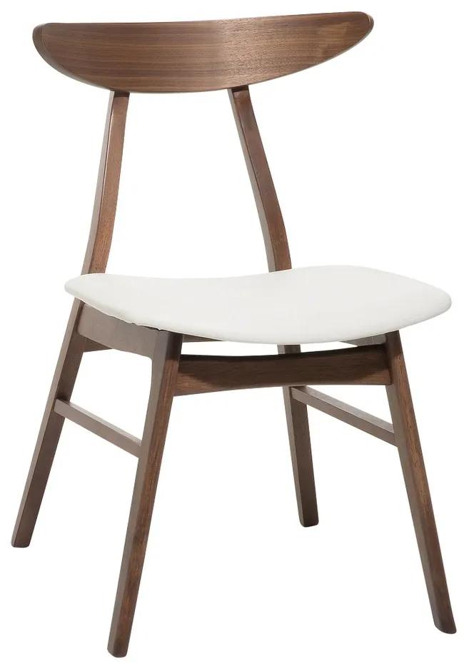 Bílá kožená jídelní židle - LYNN