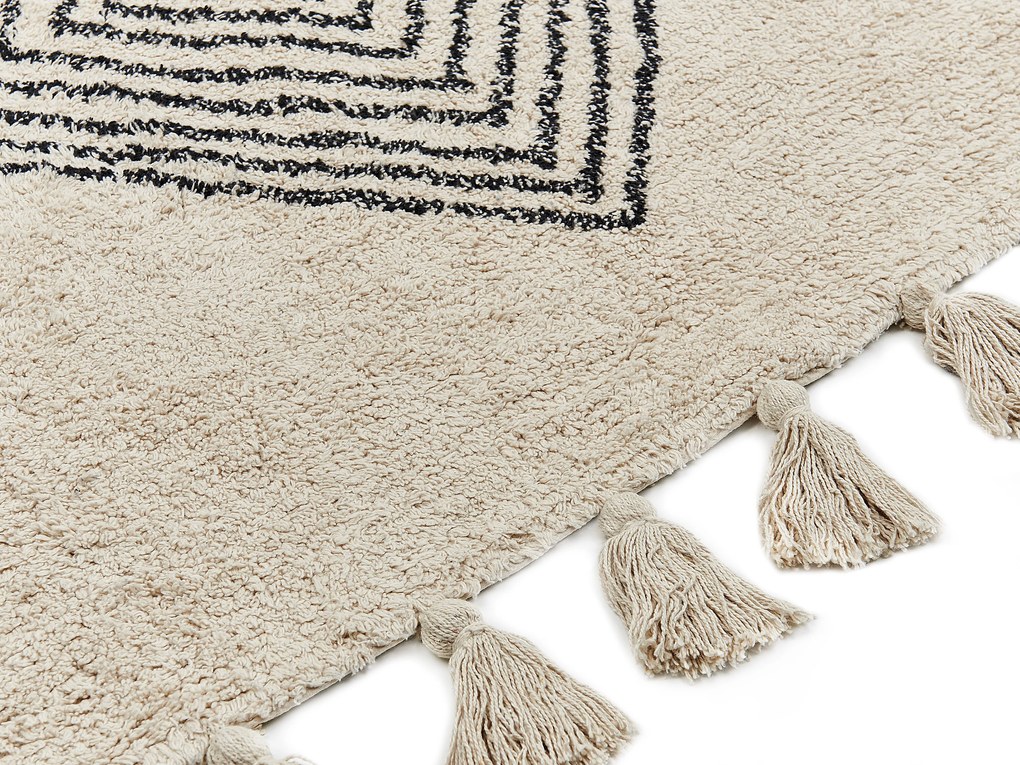 Bavlněný koberec 160 x 230 cm béžový BULCUK Beliani