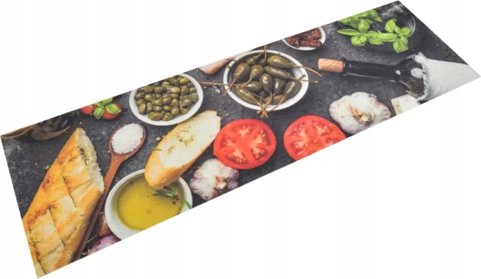 Fionshop 262767423 Kuchyňský koberec omyvatelný Víno a jídlo 45 x 150 cm