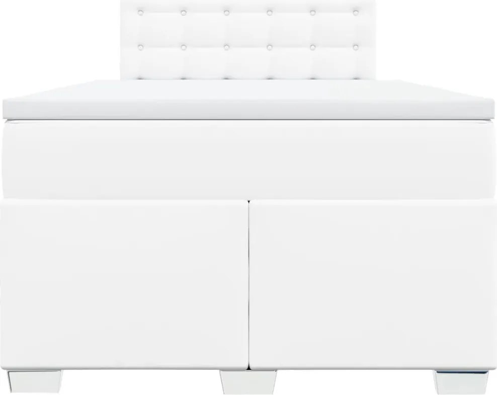 Box spring postel s matrací bílá 120x190 cm umělá kůže 3288413