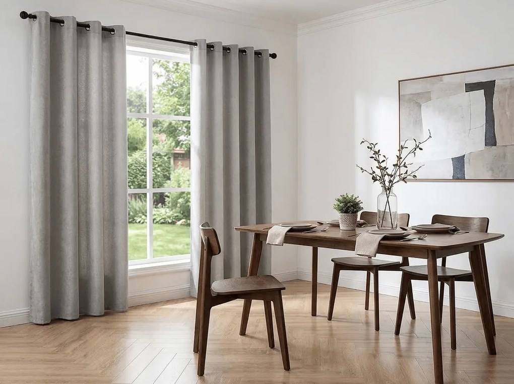 Závěs TAVIO 140x250 cm, světle šedý Zavěšení: Řasící páska